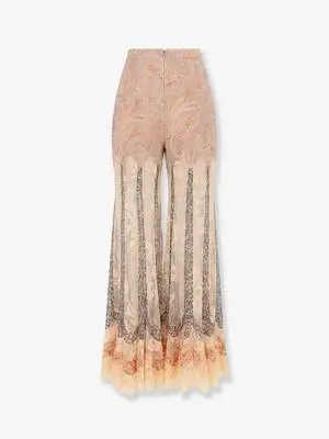 Zimmermann Valiant Panelled Flare Silk Trousers