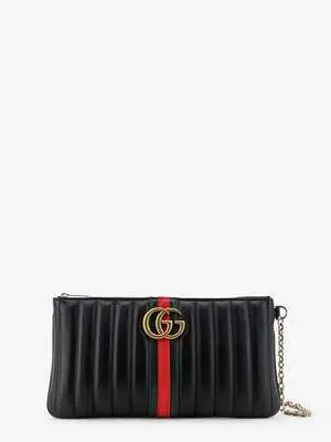 Gucci Gg Marmont Pouch With Strap - Black