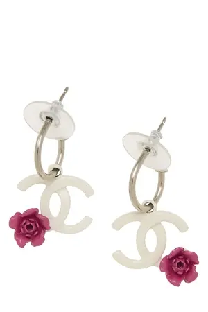 Chanel Multicolor Enamel 'cc' Dangle Earrings - Multi