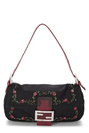 Fendi Embellished Baguette - Black