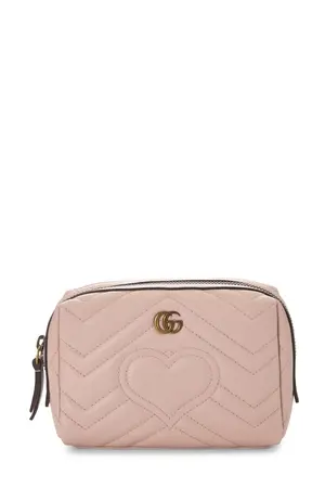 Gucci Leather Marmont Cosmetic Case - Pink
