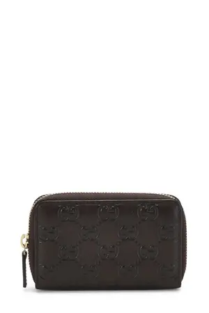 Gucci Microssima Zip Around Card Case - Brown