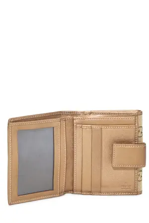 Gucci Gold Original Gg Lurex Lovely Heart Continental Wallet