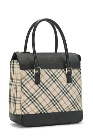 Burberry House Check Jacquard Handbag - Black