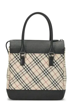 Burberry House Check Jacquard Handbag - Black