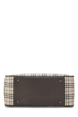 Burberry Jacquard Check Bowler Handbag - Beige