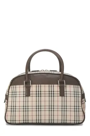 Burberry Jacquard Check Bowler Handbag