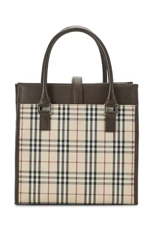 Burberry Jacquard Buckle Handbag - Brown