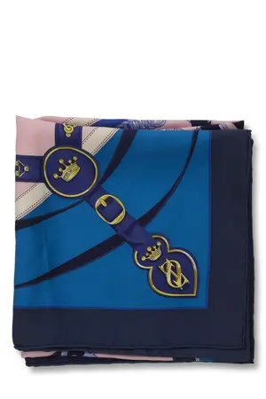 Hermès Multicolor 'la Promenade Du Matin' Silk Scarf 90 - Blue