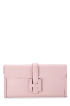 Hermès Hermès Jige Elan Clutch In Rose Sakura Swift Leather Pink