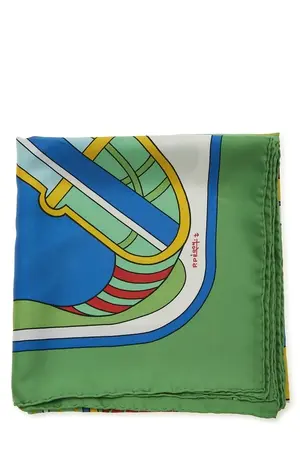 Hermès Multicolor 'thalassa' Silk Scarf 90 - Green
