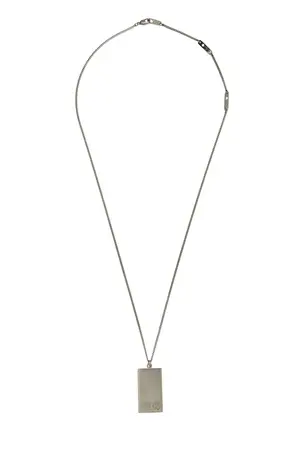 LOUIS VUITTON Collier Plaque Damier Necklace - Silver