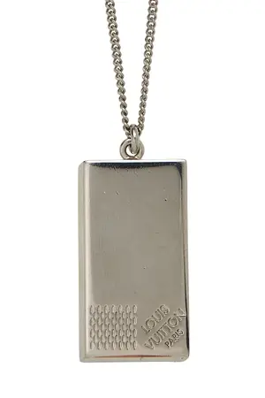 LOUIS VUITTON Collier Plaque Damier Necklace