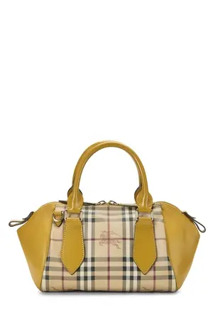 Burberry Burberry Haymarket Check Blaze Tote Small Beige