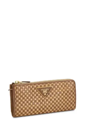 Prada Woven Zip Around Wallet