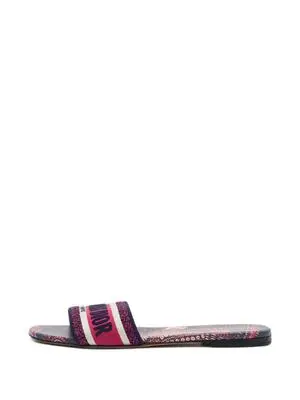 Dior Dway Embroidered Slide Sandals - Blue