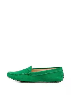 TOD'S Penny Suede Loafers - Green
