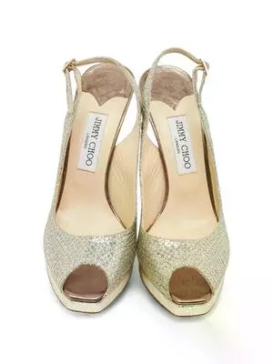 JIMMY CHOO Nova Peep-toe Slingback Sandals