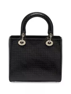 Dior 2016 Medium Lady Microcannage Tote Bag - Black