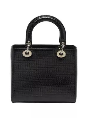 Dior 2016 Medium Lady Microcannage Tote Bag - Black