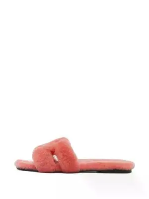 Hermès Oran Shearling Sandals - Pink