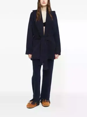 Alanui Shawl Lapel Fringe Cardigan - Blue