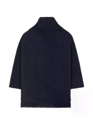 Alanui Shawl Lapel Fringe Cardigan - Blue