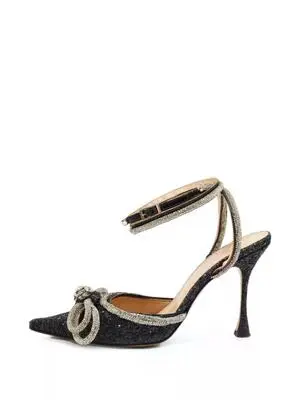 Mach & Mach Double Bow Crystal-embellished Pumps - Black