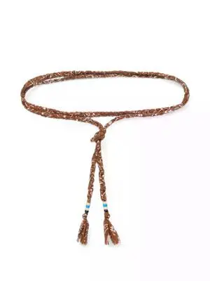 Alanui Braided Bandana-print Belt - Brown