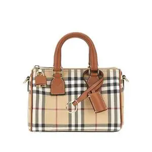 Burberry Check Coated Canvas Mini Bowling Bag - Beige