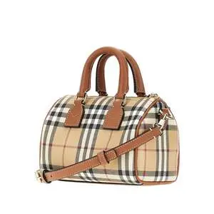 Burberry Check Coated Canvas Mini Bowling Bag