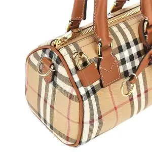 Burberry Check Coated Canvas Mini Bowling Bag