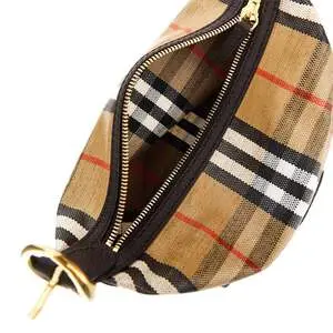Burberry Check Canvas 'highlands' Shoulder Bag - Brown