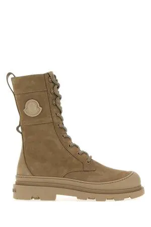 Moncler Dove Grey Suede Vera Boots - Gray