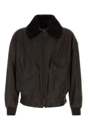 Giorgio Armani Dark Leather Jacket - Brown