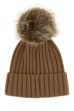 Moncler Wool Beanie Hat - Brown