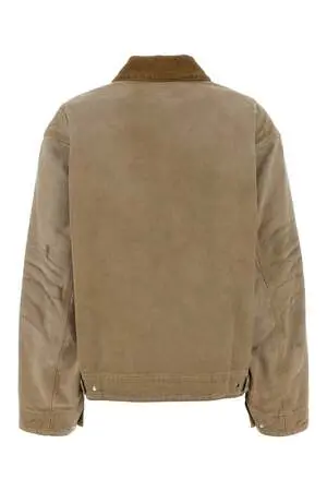 GOLDEN GOOSE Beige Cotton Jacket With Corduroy Collar - Brown