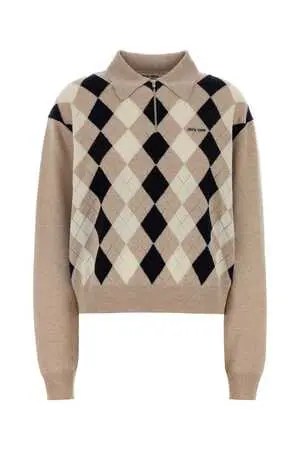 Miu Miu Cashmere Polo Shirt - Brown