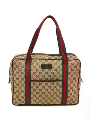 Gucci Sherry Line Gg Monogram Briefcase - Neutrals