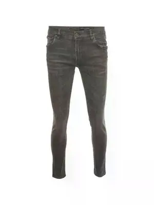 Dolce & Gabbana Distressed Slim-fit Jeans - Grey