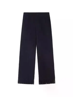 Alanui Finest Fringed-hem Trousers - Blue