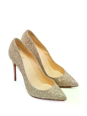 CHRISTIAN LOUBOUTIN Pigalle Follies Glitter Pumps - Gold