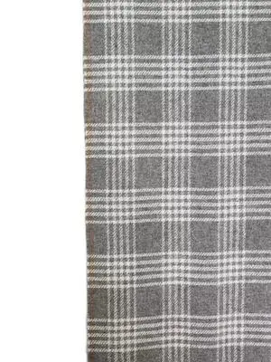 Eleventy Checked Fringed Scarf - Grey