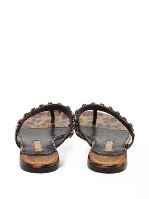 GINA Leopard-print Crystal-embellished Sandals