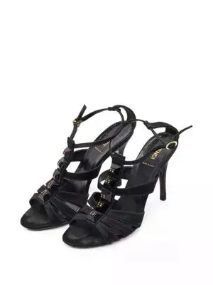 Fendi Studded T-strap High Stiletto Heeled Sandals