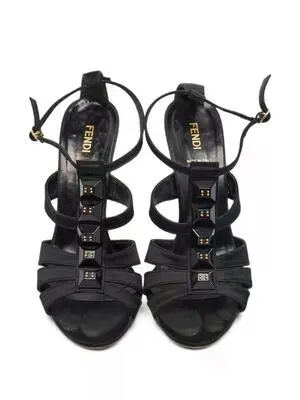 Fendi Studded T-strap High Stiletto Heeled Sandals