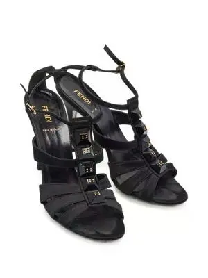 Fendi Studded T-strap High Stiletto Heeled Sandals