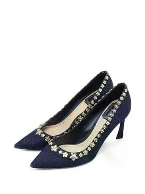 Dior Embellished-garland Pointed-toe Pumps