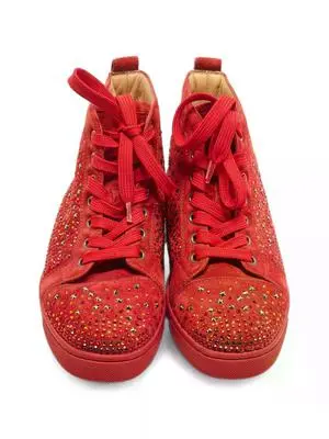 CHRISTIAN LOUBOUTIN Louis Crystal Embellished High-top Sneakers