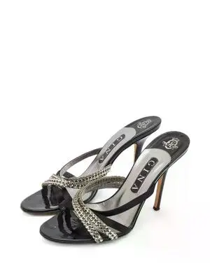 GINA Crystal-embellished Satin Sandals